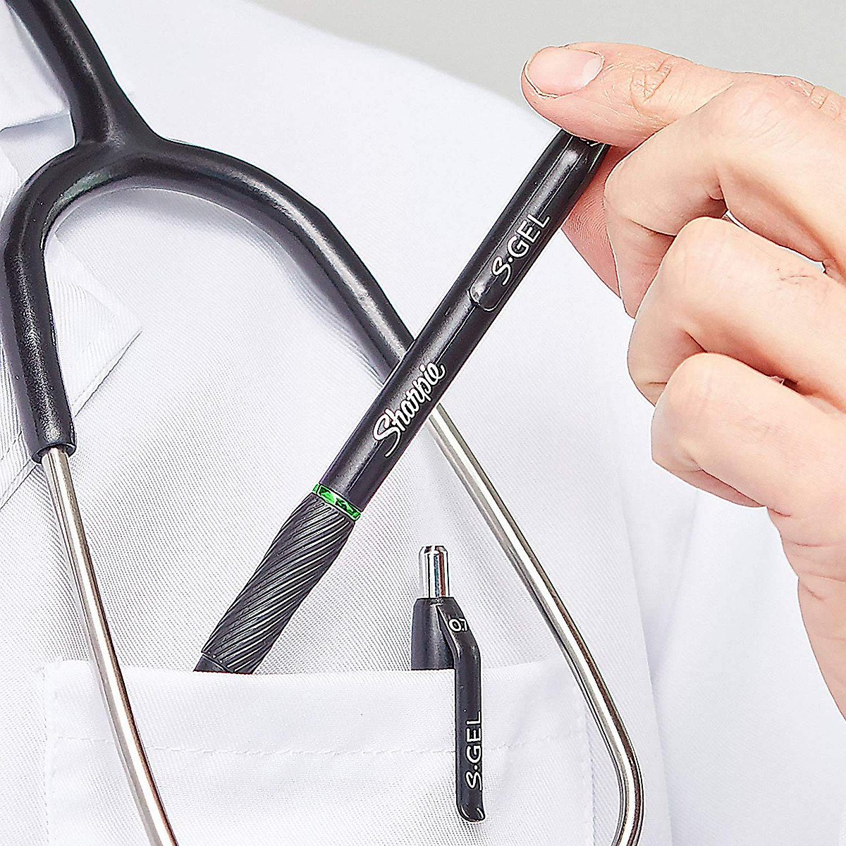 SHARPIE S-Gel, Gel Pens, Fine Point (0.5mm), Black Ink Gel Pen, 12 Count