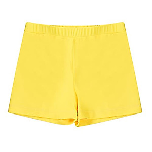 Kaerm Kids Girls Summer Dance Cycling Hot Pants Shorts Gymnastics Dancewear Workout Sportwear Yellow 8 Years