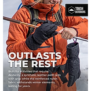 Tough Outdoors Women's Ski Gloves - Womens Snow Gloves - Winter Waterproof Snow Gloves - Adult Snow Gloves - Ladies Snowboarding Gloves