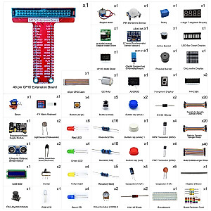 Gewbot New Ultimate Starter Learning Kit for Raspberry Pi 3 2 Model B/B+ Python ADXL345 GPIO Cable DC Motor, Raspberry Pi Starter Kit with PDF Guidebook