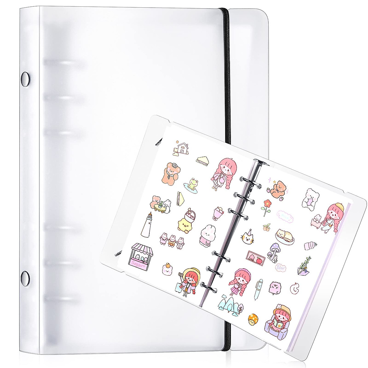 Spakon Sticker Collecting Album Sheets Reusable Sticker Book Sticker Collection Accessories for Collecting Back to School Gifts, A6/A5(A5, 1 Piece)