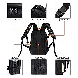 MOSISO Camera Backpack, DSLR/SLR/Mirrorless Photography Camera Case Buffer Padded Shockproof Camera Bag with Customized Modular Inserts&Tripod Holder Compatible with Canon,Nikon,Sony etc, Black