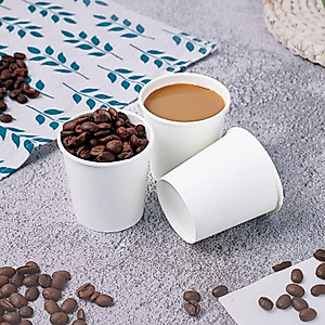 LITOPAK 500 Pack 4 oz Paper Cups, Disposable Coffee Cups, White Espresso Cups, Hot/Cold Beverage Drinking Cups for Party, Picnic, and Travel