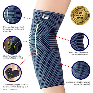 Neo G Elbow Support for Tennis, Golf, Sports, Tendonitis, Joint Pain Relief - Tennis Elbow Support - Golfers Elbow Brace Arm Support - Multi Zone Elbow Compression Sleeve - Breathable, Lightweight - M