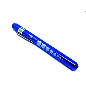 Penlight Reusable Medical Aluminum LED Pen Light with Pupil Gauge for Nurses Doctors Students with Pocket Clip (Blue)