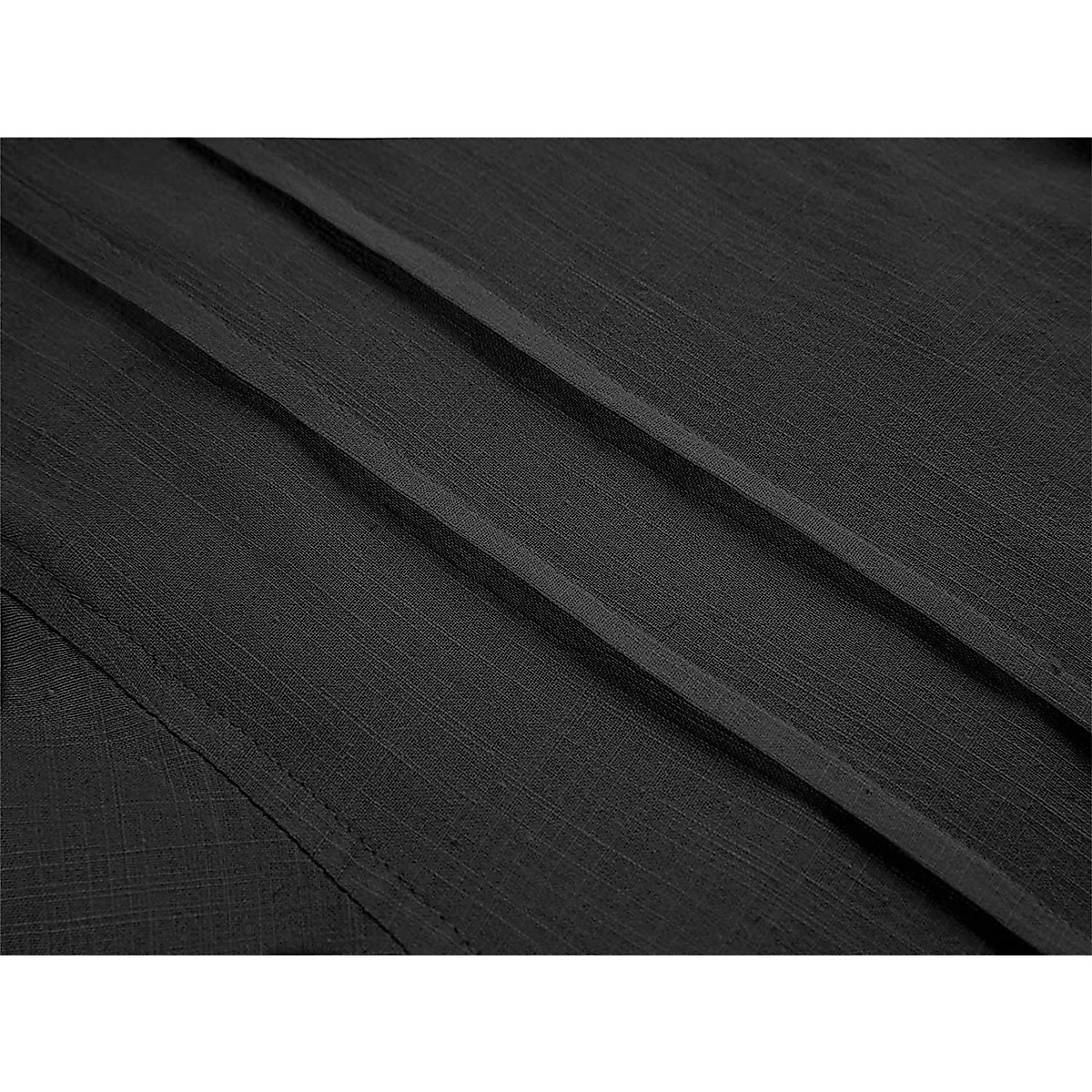 Maiyifu-GJ Men's Short Sleeve Cotton Linen Shirts Lightweight Summer Button Down Shirt Holiday Beach T Shirt with Pocket (Black,3X-Large)