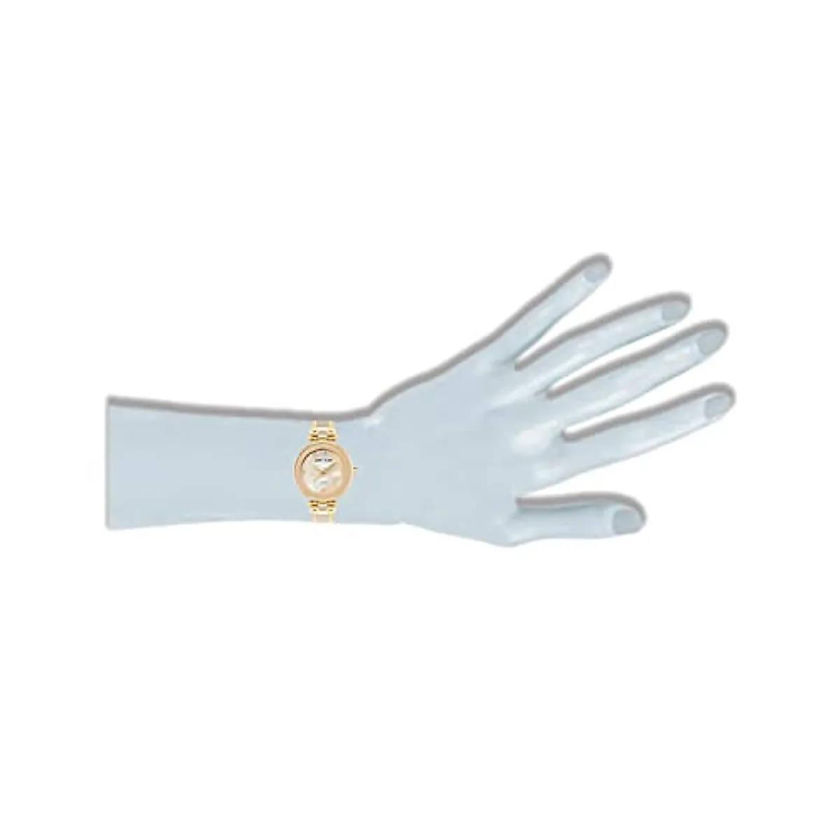 Anne Klein Women's AK/1980TMGB Diamond-Accented Dial Tan and Gold-Tone Bangle Watch