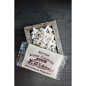 Amish Country Popcorn | Old Fashioned Microwave Popcorn | Ladyfinger Butter - 36 Bags | Non-GMO, Gluten Free, Microwaveable and Kosher (Ladyfinger Butter - 36 Bags)