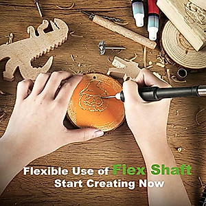 PHALANX 12V Cordless Rotary Tool Kit with Keyless Chuck, 6-Speeds 5000-32000RPM, 119 Accessories with Flex Shaft, Idea for Cutting, Grinding, Wood Carving- Include 2.0AH Battery, Charger