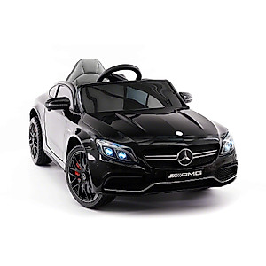 Moderno Kids Mercedes C63S 12V Power Children Ride-On Car with R/C Parental Remote + EVA Foam Rubber Wheels + Leather Seat + MP3 USB Music Player + LED Lights (White)