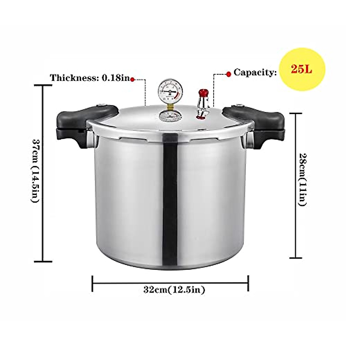 25quart pressure canner cooker and cooker with cooking rack canning pressure cooker with gauge Explosion proof safety valve Extra-large size great for big canning jobs,Induction cooker can sense