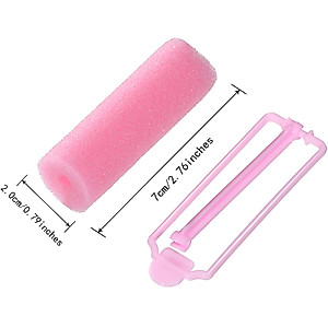 Zhehao 36 Pcs Sponge Hair Rollers Small Pink Foam heatless curls Rollers Flexible Sleeping Hairdressing Curler for Women Hair Styling(0.79 x 2.76 Inch,Pink)(0.79 x 2.76 Inch,Pink)