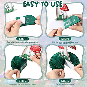 Hanaive 9 Pieces Mushroom Party Decorations Mushroom Honeycomb Centerpieces Table Topper Mushroom Party Supplies Wonderland Party Decor for Baby Shower Birthday Christmas Home Decor