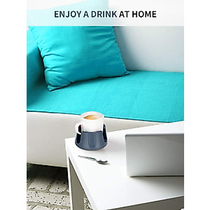Anti-Spill Cup Holder, Drink Coaster with Anti-Slip Mat Fits Drink for Home Office Outdoors (Grey)