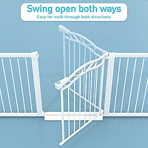 Fairy Baby Extra Wide Press Mounted Baby Gate Indoor for Kids Or Pets Walk Thru No Drill Long Dog Gates for The House Doorway Child Safety Gate 59.84"-62.60"