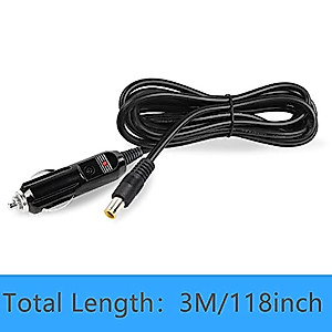 GINTOOYUN Car Cigarette Lighter to DC 8mm, DC7909 7.9 x 5.5mm Car Charger Power Supply Cord, 9.8Ft 12V Cable for Car DVR,Bluetooth Speakers,Camera,GPS,Laptop 3m