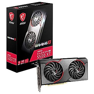 MSI Gaming Radeon RX 5500 XT Boost Clock: 1845 MHz 128-bit 8GB GDDR6 DP/HDMI Dual Torx 3.0 Fans Crossfire Freesync VR Ready Graphics Card (RX 5500 XT Gaming X 8G)