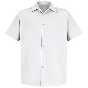 Red Kap Men's Specialized Pocketless Work Shirt, White, Short Sleeve 2X-Large