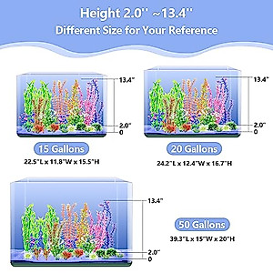 Fishdance Aquarium Plants, Artificial Fish Tank Decorations Decor Plastic Plants Set 23 Pcs