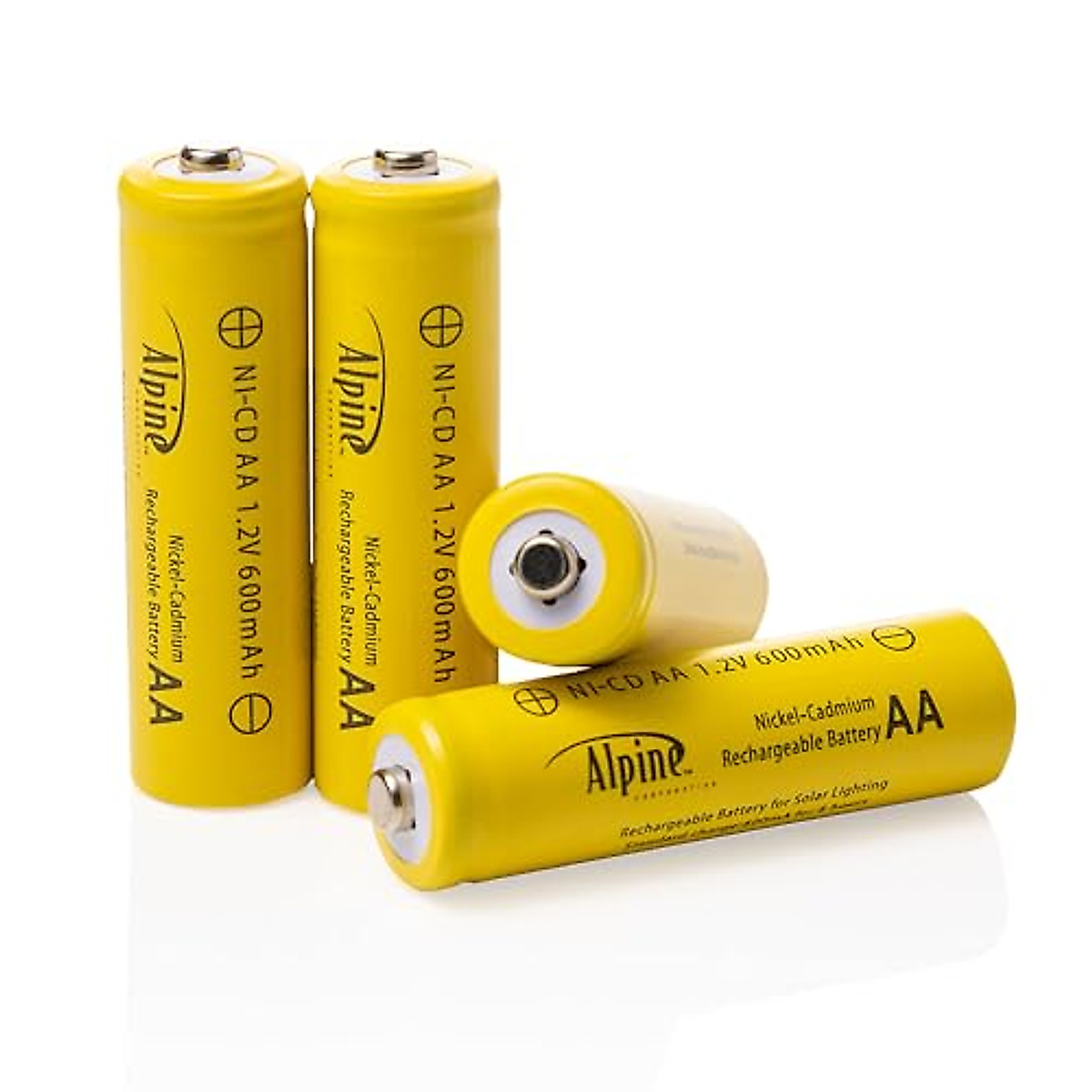 Alpine Corporation AA Ni-CD Replacement Rechargeable Batteries for Solar Powered Garden Lights, Set of 4