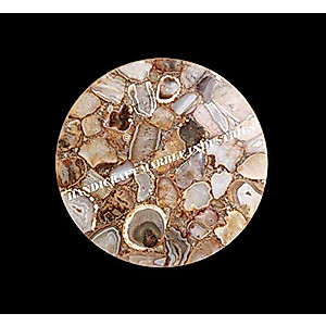 Wild Agate Table, Agate Table, Round Agate Table, Brown Agate Table, Agate Side Table Top 21 x 21 Inch,Stone Coffee Table, Agate Table Top, Agate Coffee Table, Agate Side Table Home Decor