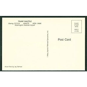 President Trump Shuttle Airline Airplane Boeing 727 Washington DC National Airport Postcard
