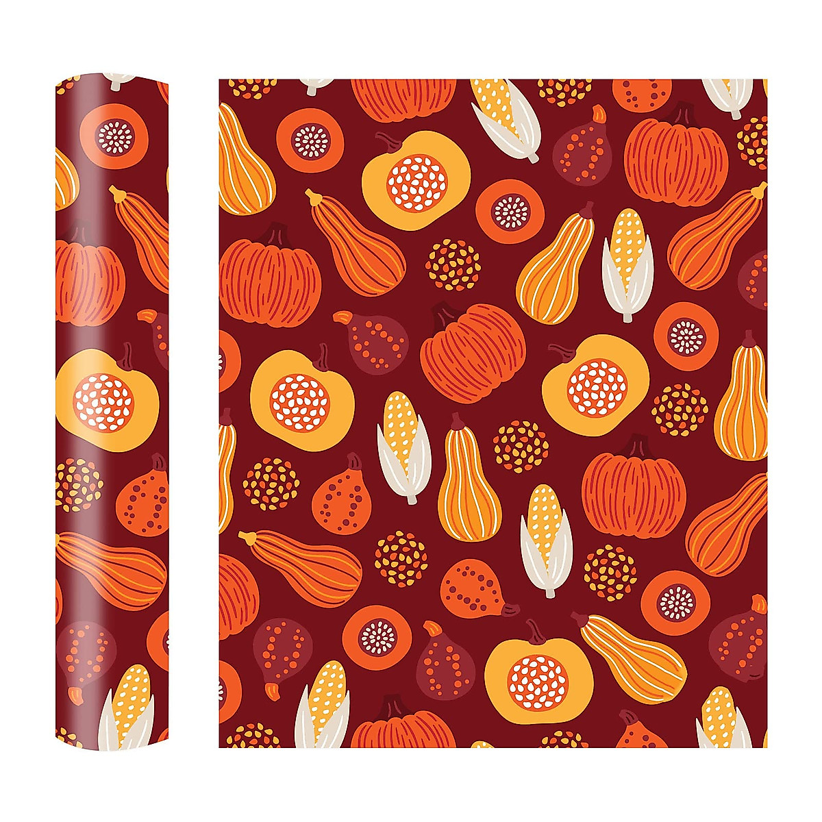 Fall Thanksgiving Halloween Christmas Heat Transfer Vinyl Rainbow Stripe Pattern Vinyl Vinyl Bundling Roll Soft Metal HTV Vinyl For Ironing Clothes And Other Fabrics Vinyl Holder Wall (A1-H, One Size)