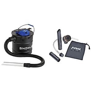 Snow Joe ASHJ201 4.8-Gallon 4-Amp Ash Vacuum w/Metal Storage Tank, Hose, Filters, Cord Organizer and PowerSmith PAAC302 Ash Vacuum Deep Cleaning Kit