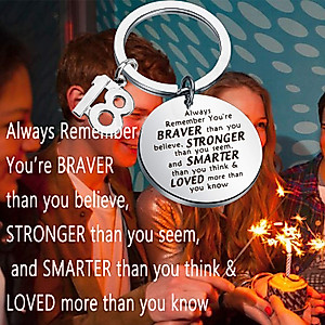 FUSTMW Happy Birthday Keychain Gift 15th 16th 18th 21st 30th 40th Charms Key Ring Best Friends Family Jewelry (18 Birthday Keychain)