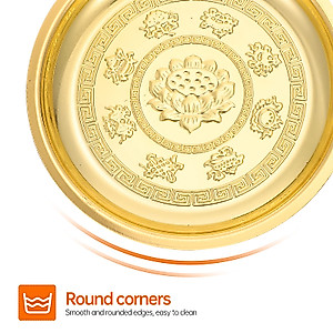 Hemoton 1pc Fruit Plate Cupcake Display Holder Fruit Holder Buddhist Bowl Appitizer Dish Buddha Decoration God Offering Bowl Buddhist Offering Plate Cake Dome Candy Bowl Counter Zinc Alloy