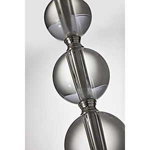 Adesso 1585-22 Olivia 3-Piece Floor Lamp Set, 60.5 in./23 in., 150W, Brushed Steel/White, 3 Steel Lamps