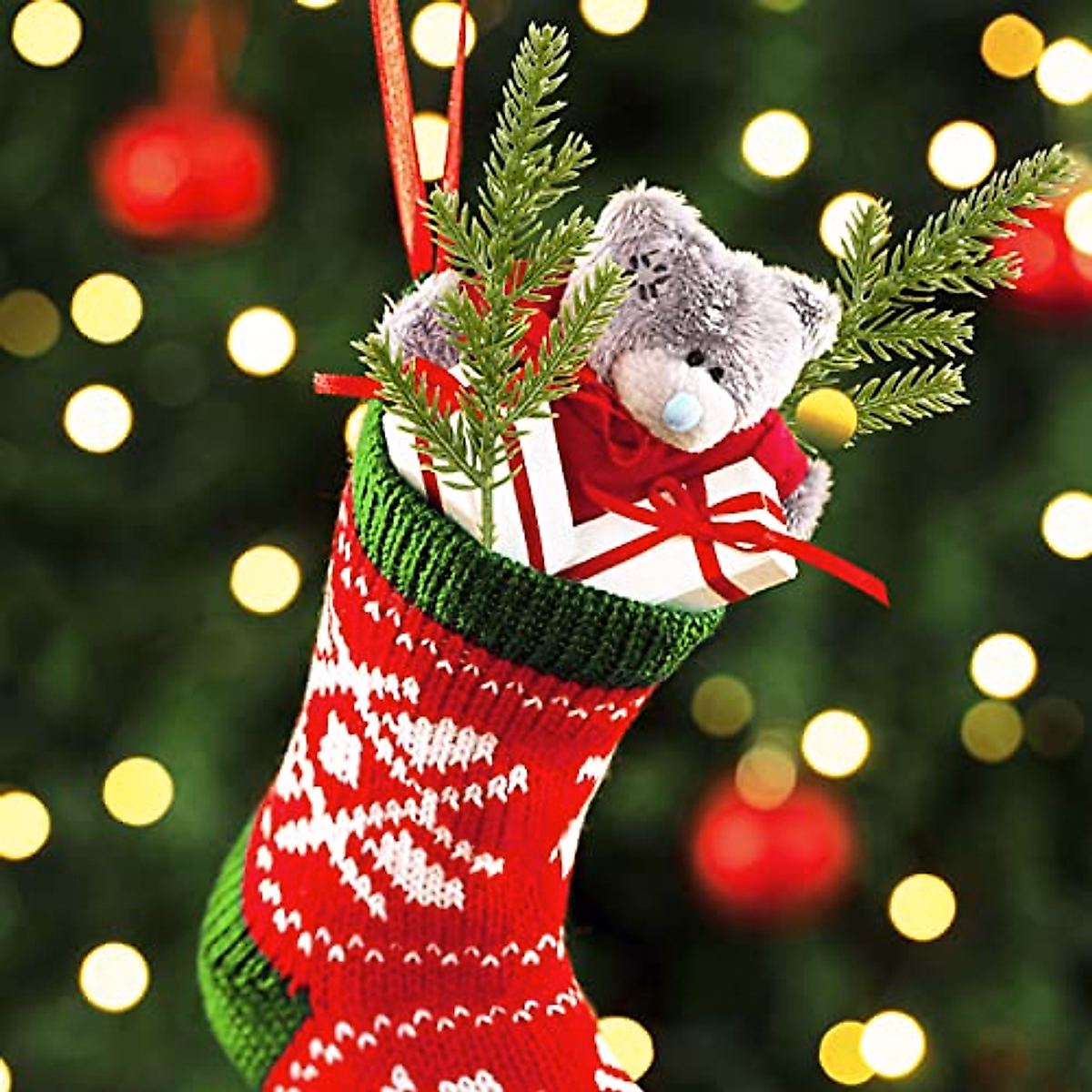 Alpurple 60 Packs Artificial Pine Needles Branches Garland-6.7x2.0 Inch Green Plants Pine Needles,Fake Greenery Pine Picks for DIY Garland Wreath Christmas Embellishing and Home Garden Decoration