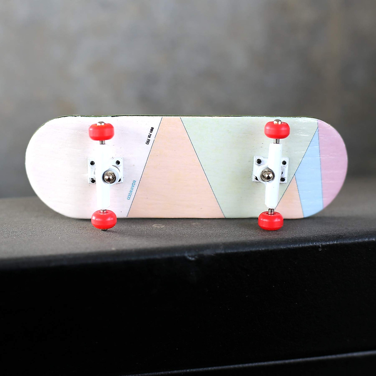 Noahwood Wooden Fingerboard Complete ((Noah Team 5-Layer Maple handmade Deck 33mmx98mm, NW King WhiteTrucks 33mm, NW II Red Wheels) (Born for PRO)