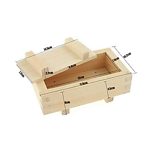 JapanBargain 3131, Wooden Rectangular Oshizushi Sushi Press Mold Maker Rice Mold, 7x4 inch, 1 Pack