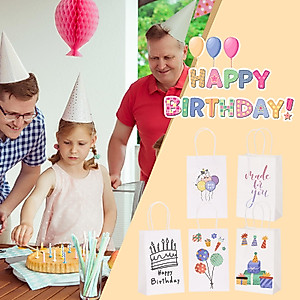 Moretoes 60pcs Small White Paper Bags 6x3.5x2.4 Inches Mini Kraft Gift Bags with Handles Bulk, Party Favor Bags Goodie Bags, Merchandise Bags for Business, Shopping, Retail, Small Gifts