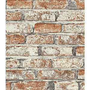 Brick Wallpaper Peel and Stick Wallpaper Brick Contact Paper for Walls Red 3D Brick Wallpaper Kitchen Wallpaper Faux Brick Self-Adhesive Removable Wallpaper for Bedroom Accent Wall Décor 17.3“×78.7”