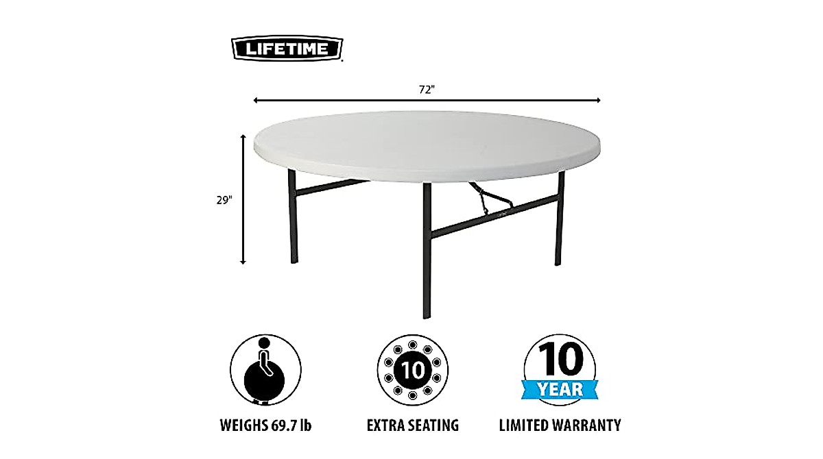 Lifetime 22673 6-Foot Folding Table - Durable Indoor/Outdoor Design