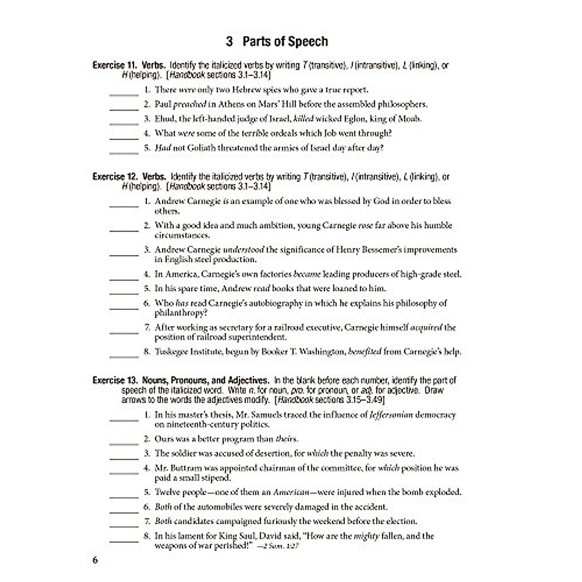 Workbook VI for Handbook of Grammar and Composition - Abeka 12th Grade 12 Highschool English Grammar and Writing Student Work Text