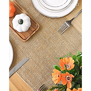 Letjolt Burlap Table Runner 72 Inches Farmhouse Thanksgiving Table Runner Jute Table Runner Christmas Table Decor Jute Woven Fabric