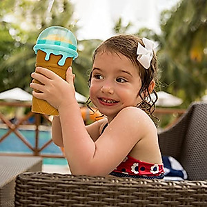 Slushie Maker Cup Squeeze, 500ml DIY Quick Frozen Magic Cup Slushy With Lids & Straws for Kids & Adults, Homemade Summer DIY Ice Cream Maker (Brown)