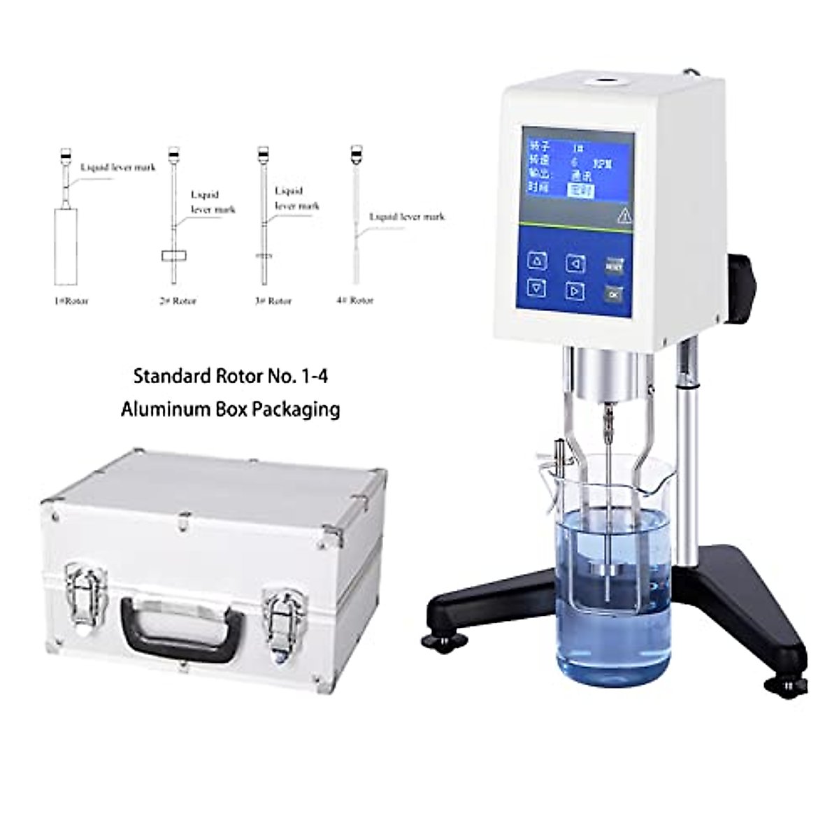 NDJ-8S Digital Rotational Viscometer with 4 Types of rotors and 8 speeds