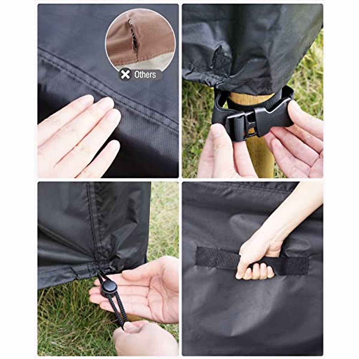 HIRALIY 2-Seater Patio Sofa Covers Waterproof, Patio Loveseat Cover for Winter, Heavy Duty Patio Furniture Covers for Lounge Deep Seat Chairs Couch Bench, 57.8" L x 35" W x 27.5" H