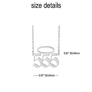 Aprila Women Necklace,Stainless Steel Minimalist Angel Number 555 Pendant Necklace Jewelry
