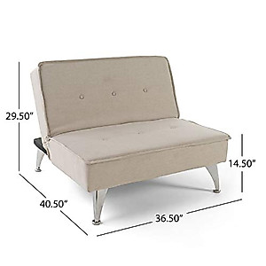 Christopher Knight Home Gemma Fabric Sofa Bed, Mellow Ivory, Dimensions: 37.00”D x 36.25”W x 29.00”H