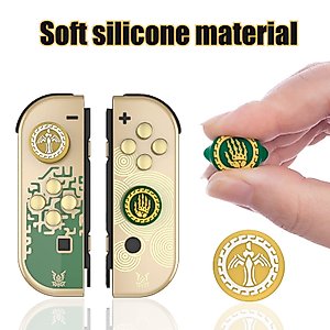 Switch Button Caps, Switch OLED Thumb Grip Caps and Switch Dpad Caps - Yellow Green