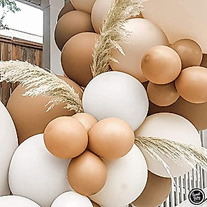 107pcs Brown Blush Balloon Garland Baby Shower Decorations Cream Peach White Pastel Balloon Arch 1st Birthday Party Decor Supplies
