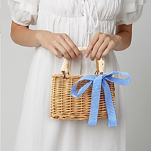 Straw Beach Bags for Girls, Summer Top-handle Bags Hobo Purse with Pearl Ornaments Straw Handle Bag Totes Bags for Women Girls