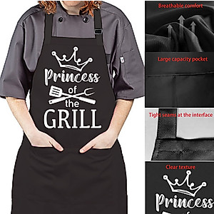 GEMHOPE Kids Apron Children Grill Aprons Funny Child Apron with 2 Pockets Birthday Gifts for Girls Cooking Kitchen Baking Painting