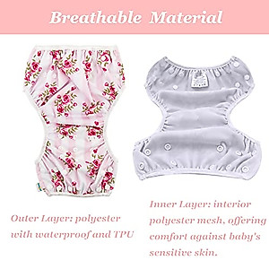 Babygoal Baby & Toddler Girl Swim Diapers, Reusable Adjustable Washable One Size Fits 6M-3T Gifts and Swimming Lessons 3 Pack 3ZSD01