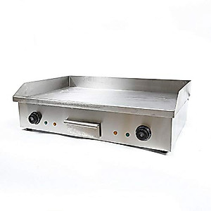Commercial Electric Griddle, 4400W Countertop Flat Top Grill Dual Control Heavy Duty Stainless Steel Teppanyaki Griddle with Adjustable Temp Control 122°F-572°F 28.6"x15.7"